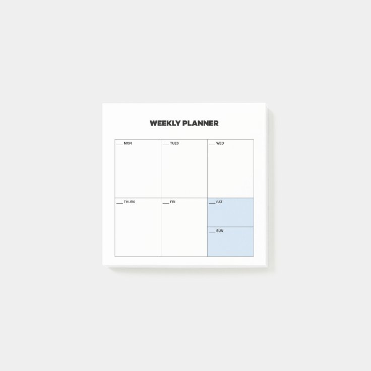 Weekly Study Planner Post-it Notes | Zazzle