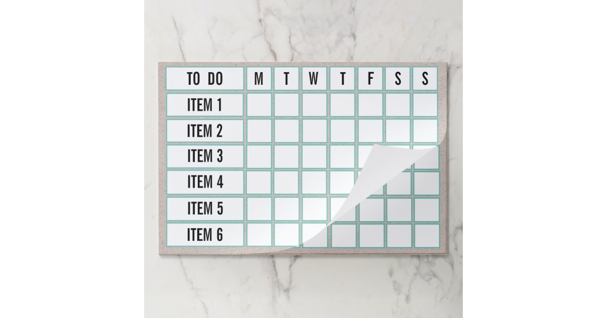 Weekly To Do Check Off List Chart Custom Paper Pad | Zazzle
