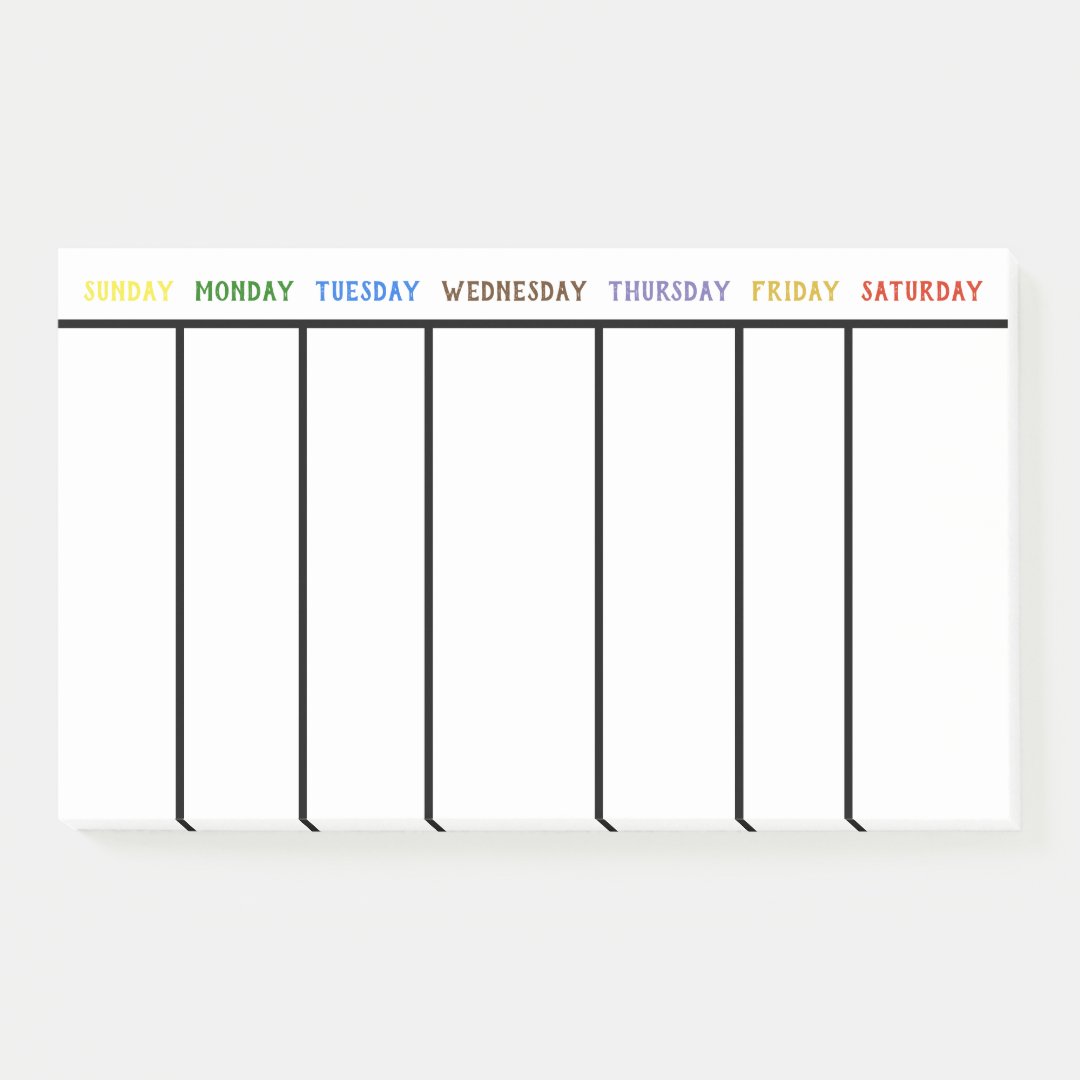 Weekly To-Do List Post-it Notes | Zazzle