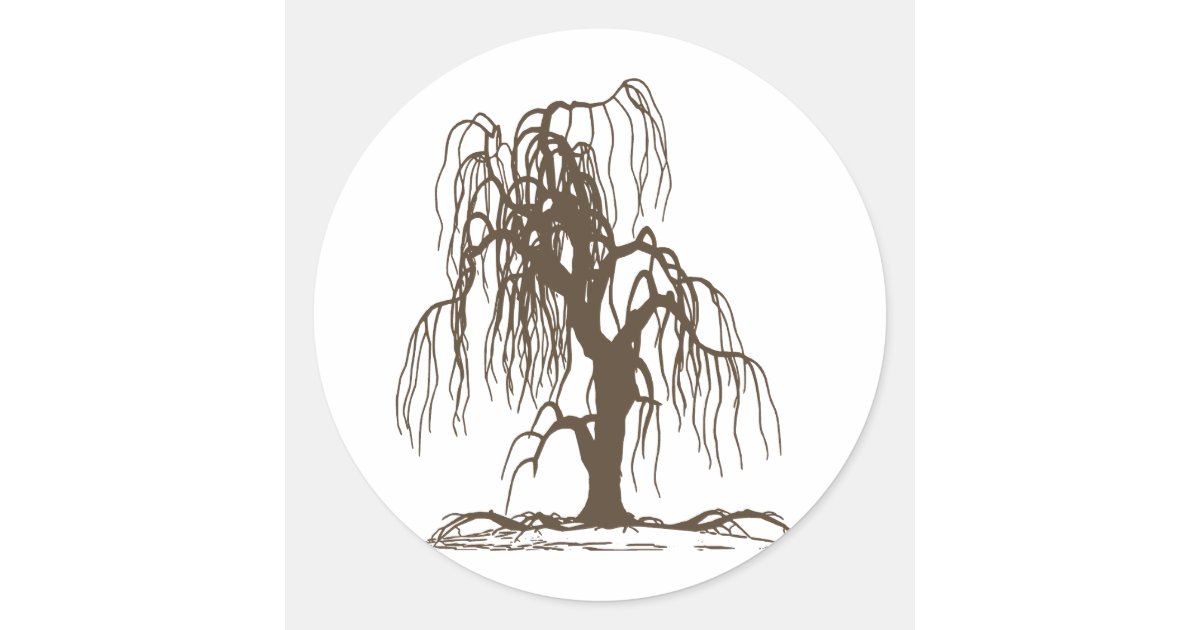 Weeping Willow Tree Classic Round Sticker | Zazzle