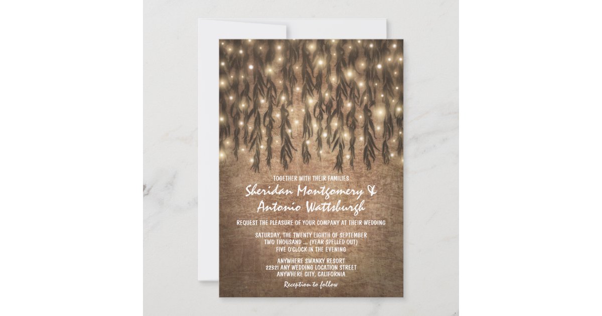 Weeping Willow Tree Vintage Wedding Invitations | Zazzle