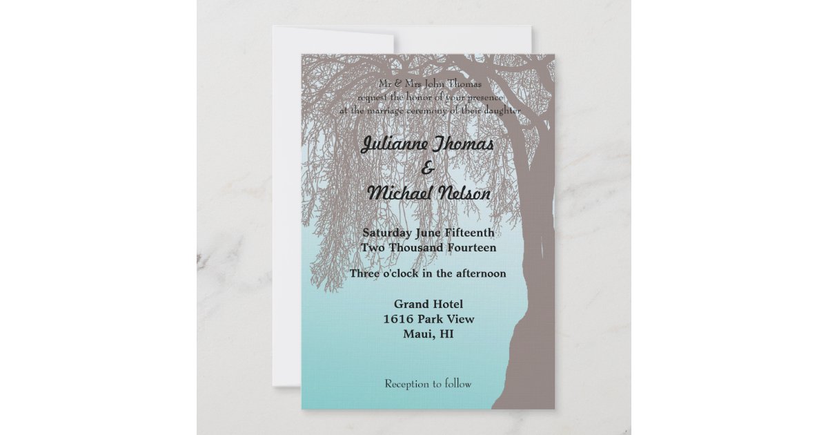 Weeping Willow Tree Wedding Invitation | Zazzle