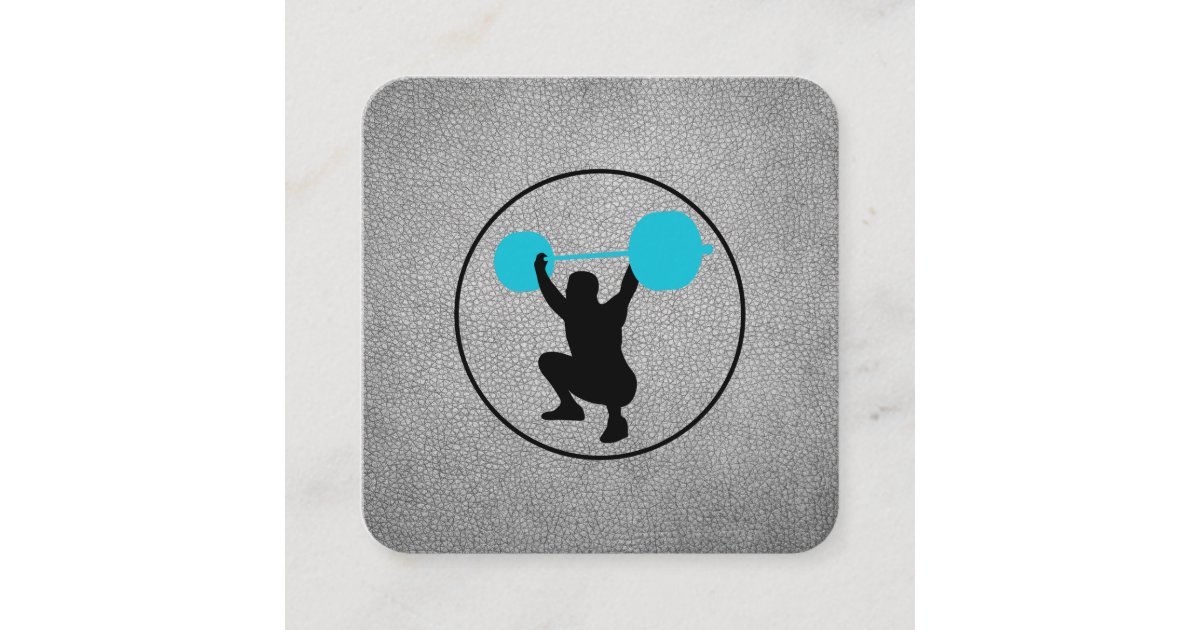 Weight Lifter Personal Trainer Square Business Card | Zazzle