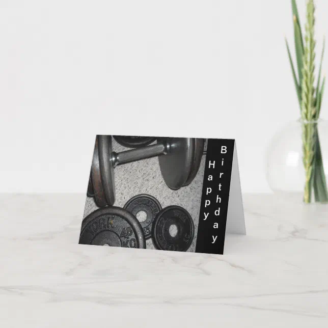 Weight Lifting Birthday Design Card | Zazzle