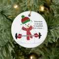 Weight Lifting Snowman Ceramic Ornament | Zazzle