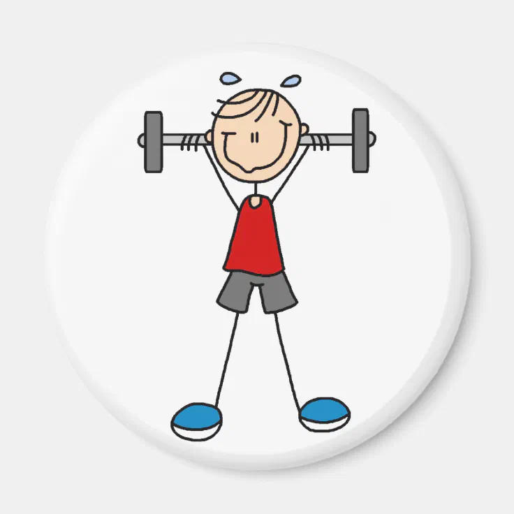 Weight Lifting Stick Figure Magnet | Zazzle
