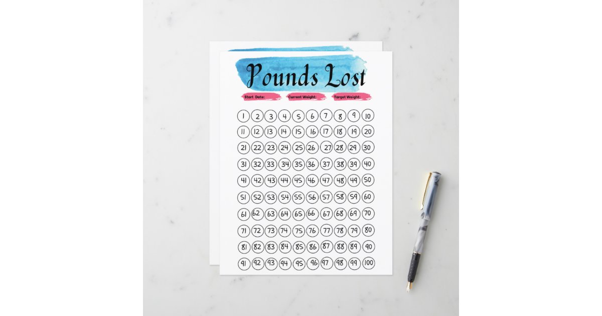 Weight loss tracker journal 100 lbs / kg | Zazzle