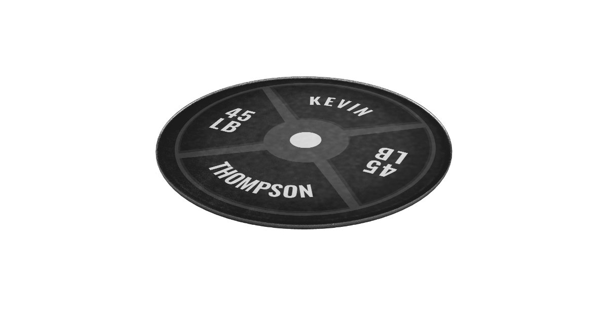 Weight Plate Training Fitness Bodybuilding Name Cutting Board | Zazzle