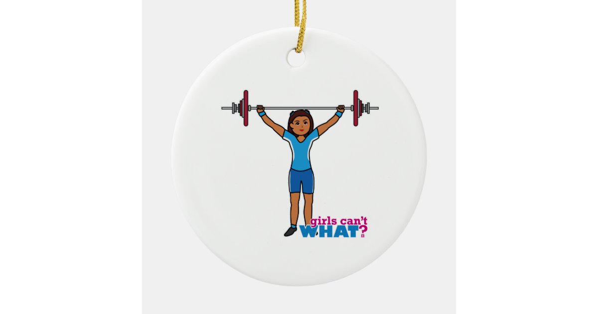 Weightlifter Girl Ceramic Ornament | Zazzle