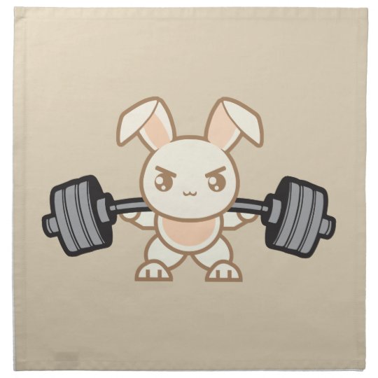 Weightlifting Bunny Cartoon - Squat - Leg Day, Gym Cloth Napkin ...