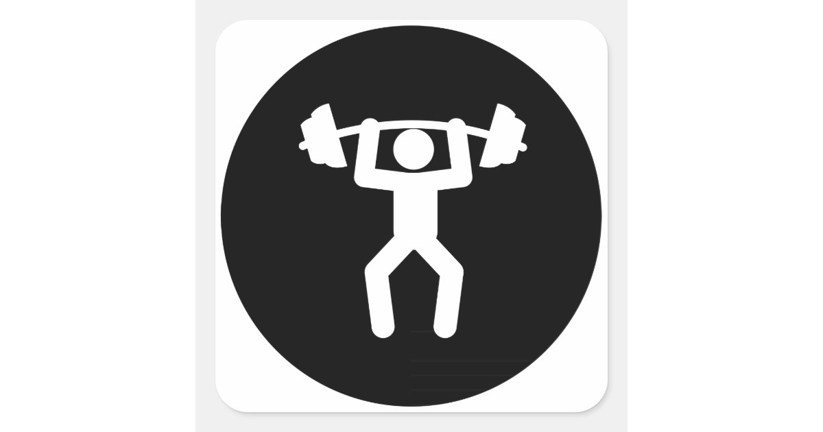 Weightlifting Square Sticker | Zazzle