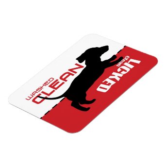 Weiner Dog Puppy Dishwasher Magnet - Licked Clean | Zazzle