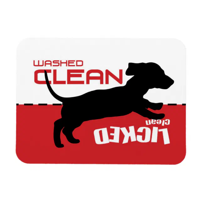 Weiner Dog Puppy Dishwasher Magnet - Licked Clean | Zazzle