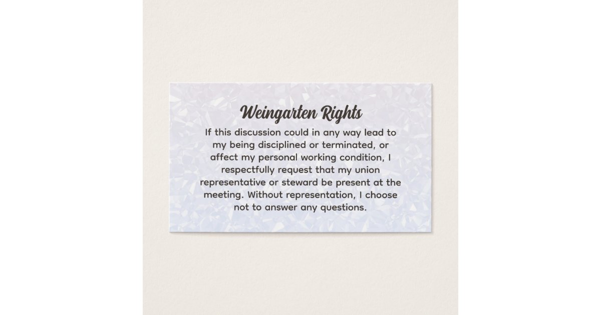 Weingarten Rights Business Cards | Zazzle