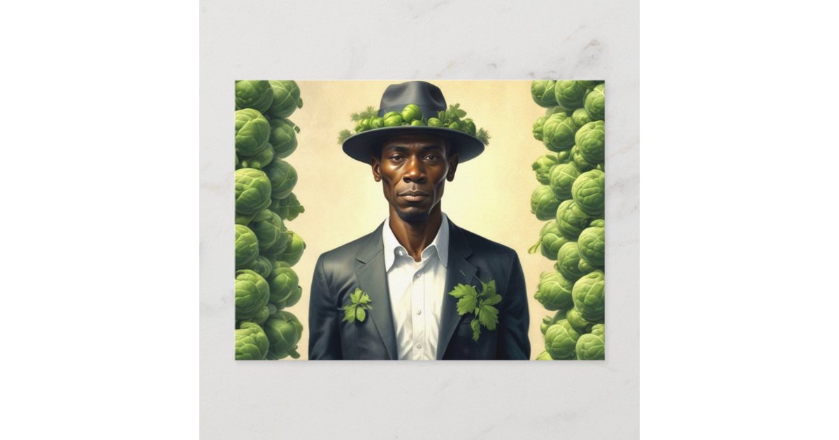 Weird Brussels Sprouts Man Postcard | Zazzle