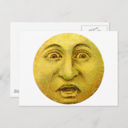 Weird Funny Vintage Moon Man Postcard | Zazzle
