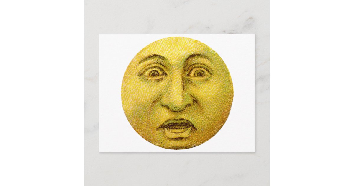 Weird Funny Vintage Moon Man Postcard | Zazzle