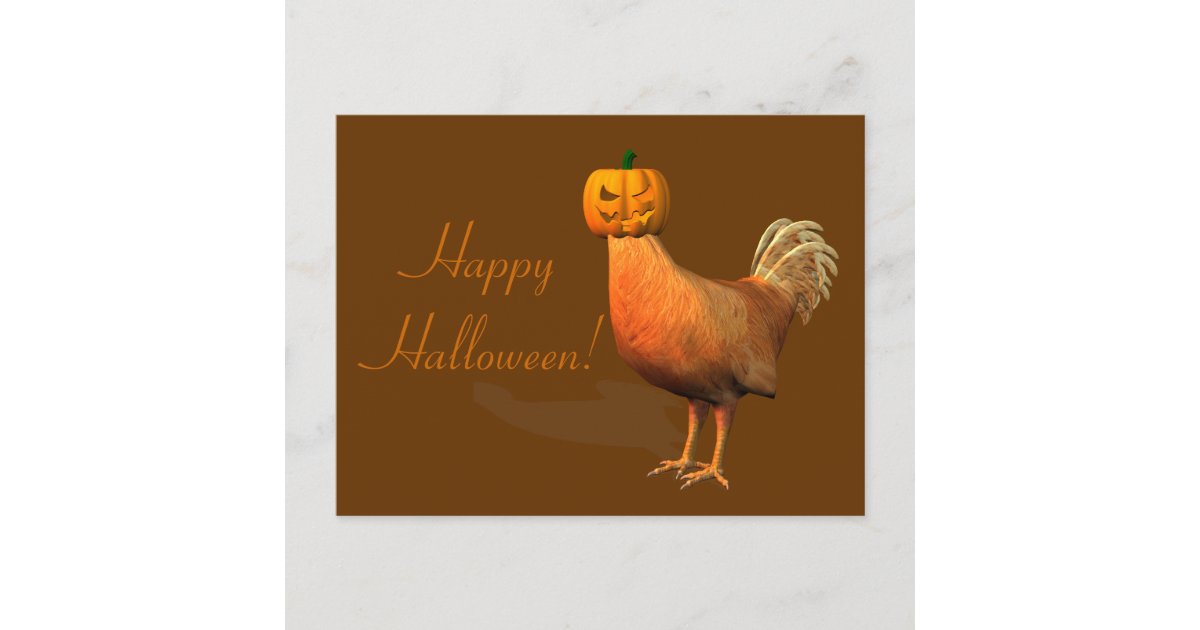 Weird Halloween Rooster Postcard | Zazzle