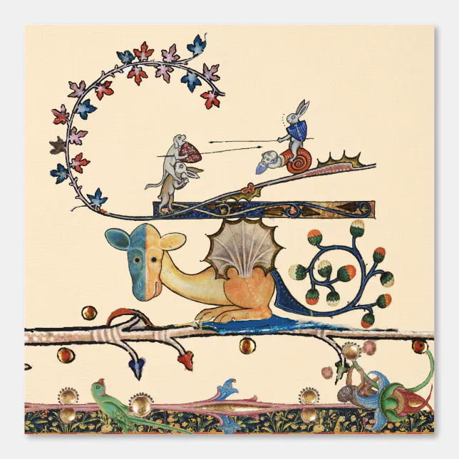 WEIRD MEDIEVAL BESTIARY Dog, Killer Rabbit,Dragon Wallpaper | Zazzle