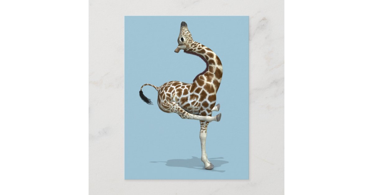 Weird Sportive Giraffe Postcard | Zazzle