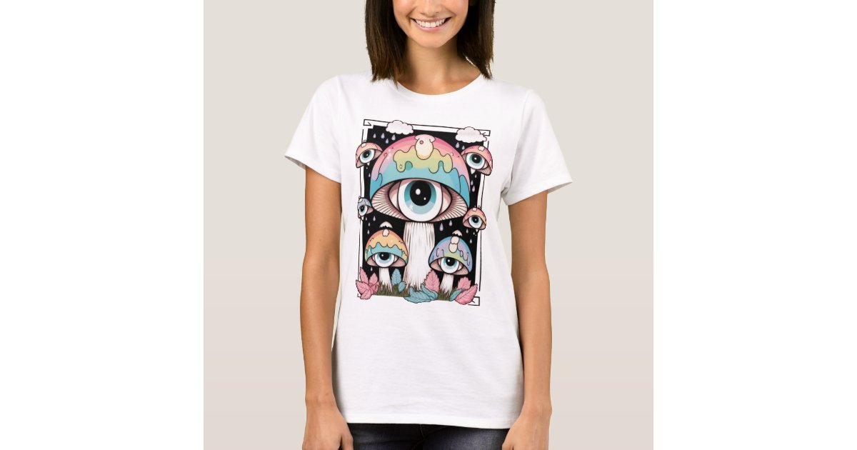 Weirdcore Aesthetic Cottagecore Kawaii Mushroom T-Shirt | Zazzle