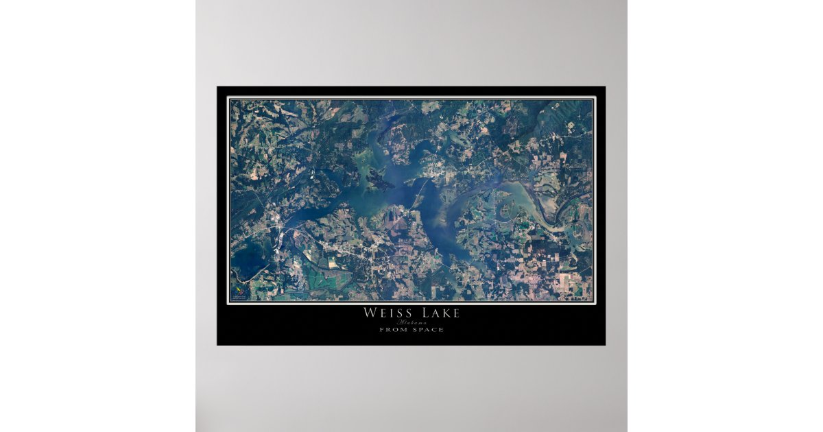Weiss Lake Alabama Satellite Poster Map | Zazzle