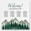 Welcome! 4 Table Mountains & Pine Seating Chart Foam Board | Zazzle