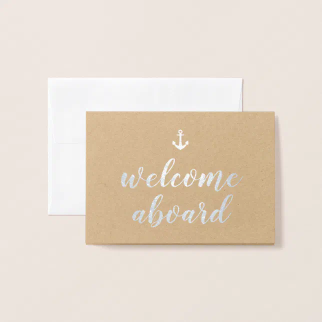 welcome aboard anchor foil card | Zazzle