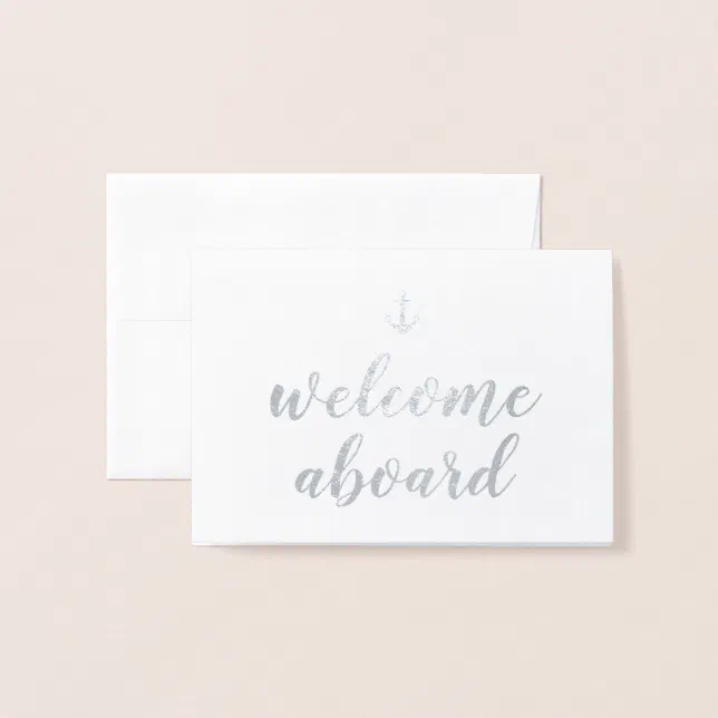 welcome aboard anchor foil card | Zazzle