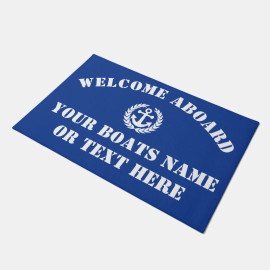 Welcome aboard nautical boats anchor doormat | Zazzle.com