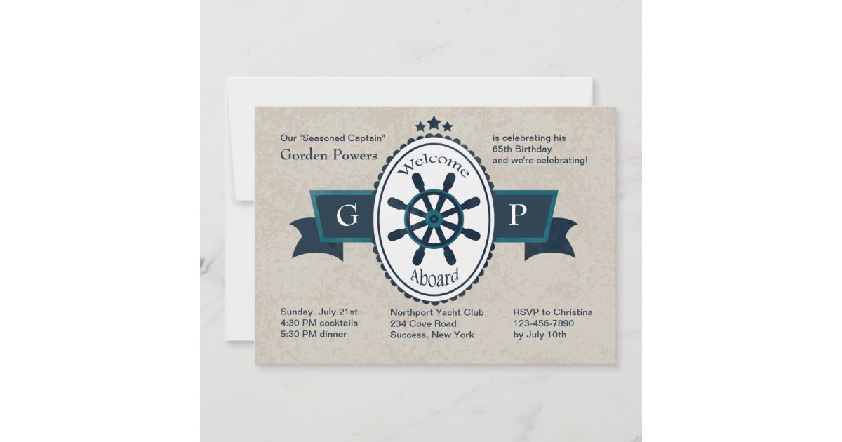 Welcome Aboard Nautical Invitation | Zazzle