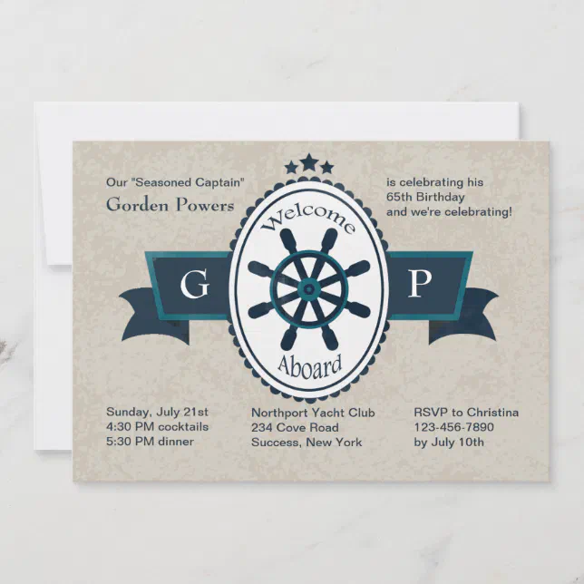 Welcome Aboard Nautical Invitation | Zazzle