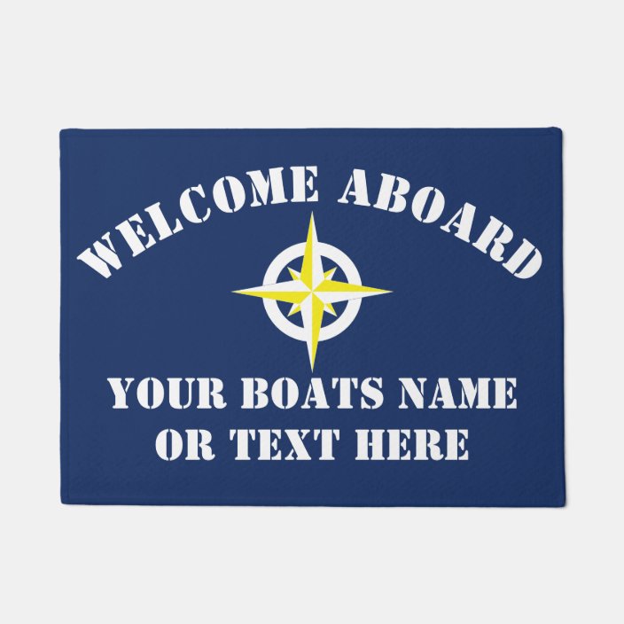 Welcome aboard sailing or motor boat doormat | Zazzle.com