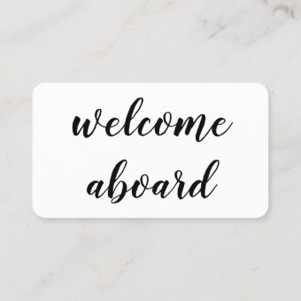 welcome aboard script business card | Zazzle