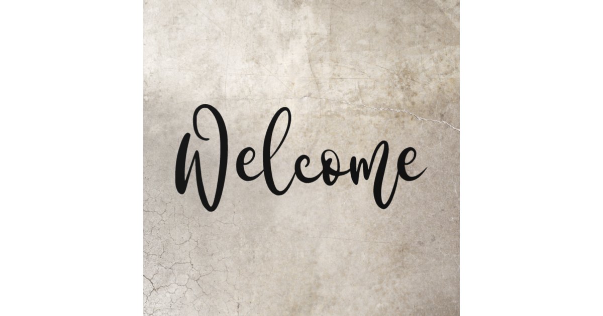 Welcome any color elegant calligraphy script floor decals | Zazzle