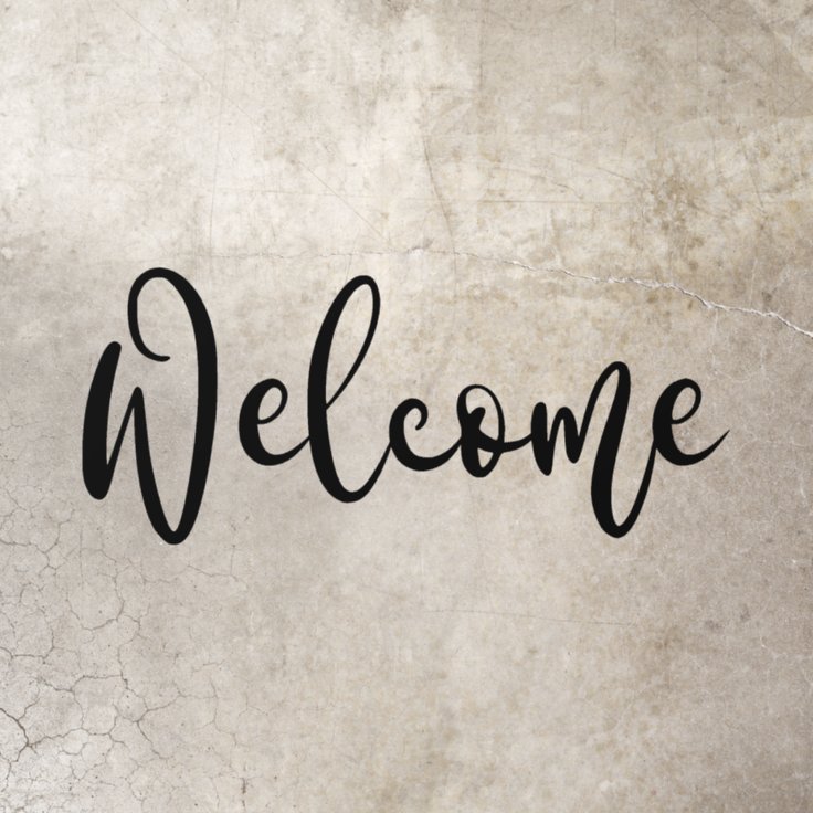 Welcome any color elegant calligraphy script floor decals | Zazzle