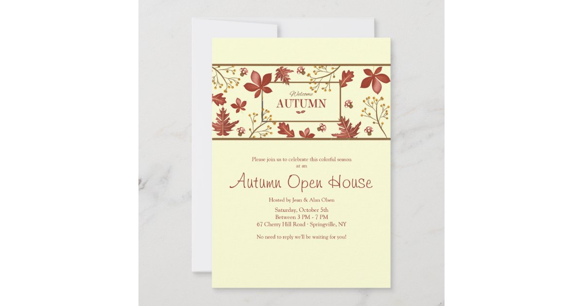 Welcome Autumn Banner Invitation | Zazzle