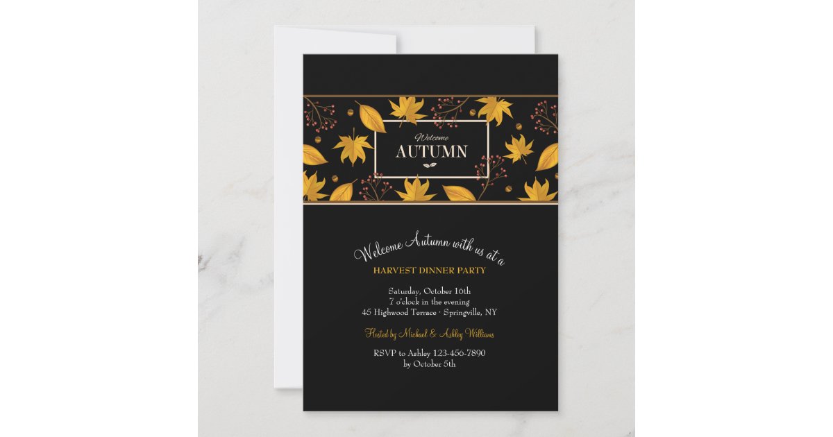 Welcome Autumn Banner Sable Invitation | Zazzle