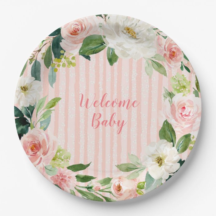 Welcome Baby 9" Dinner Plates - Baby Shower | Zazzle.com