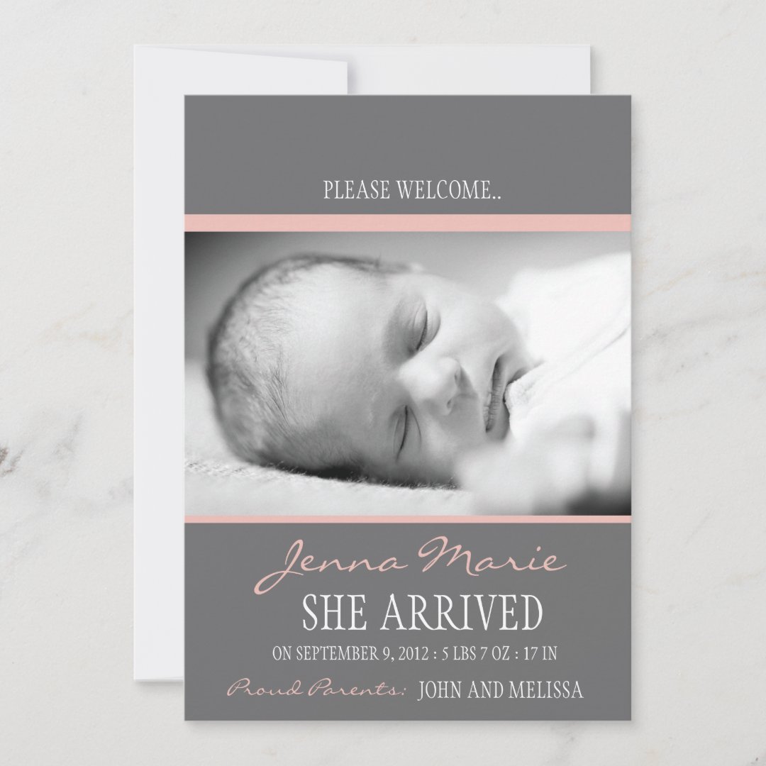 'Welcome Baby' Birth Announcement | Zazzle
