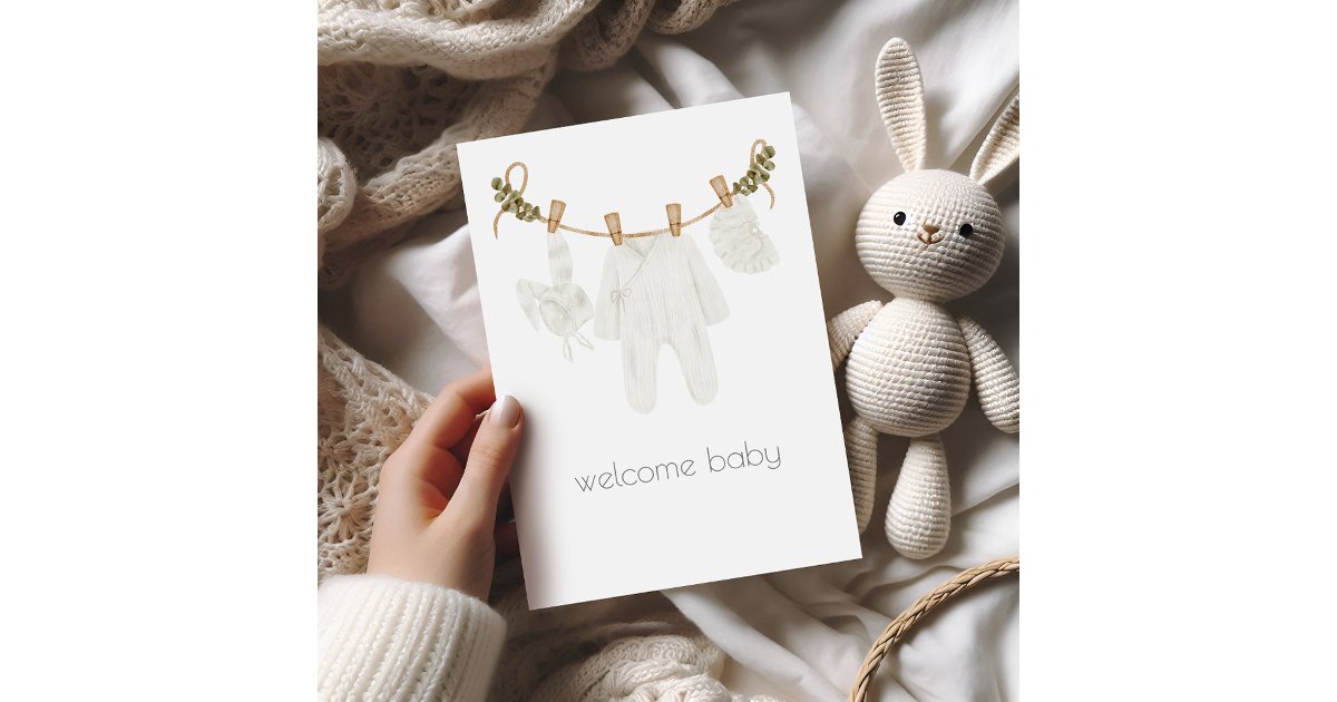 Welcome Baby Boho Congratulations Card | Zazzle