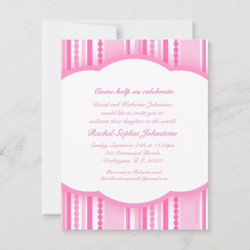 Welcome baby girl pink party photo invitation card | Zazzle