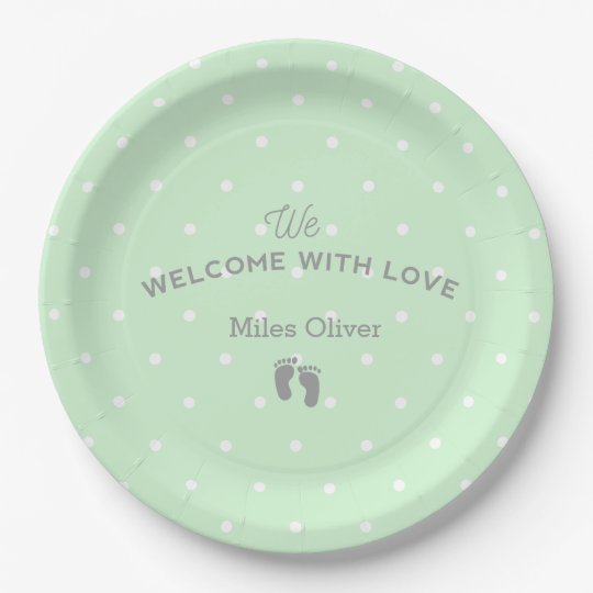 Welcome baby party paper plate | Zazzle.com