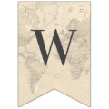 Welcome Baby Vintage Travel Map Shower Sprinkle Bunting Flags | Zazzle