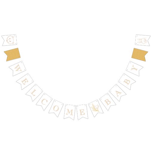 Welcome Baby Woodland Creatures Bunting Flags | Zazzle