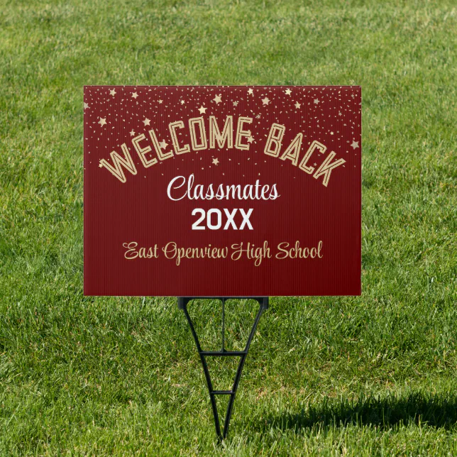 Welcome Back Classmates! Custom reunion yard Sign | Zazzle