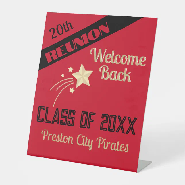 Welcome Back Classmates Reunion Pedestal Sign | Zazzle