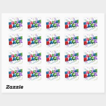 Welcome Back Confetti Stickers | Zazzle