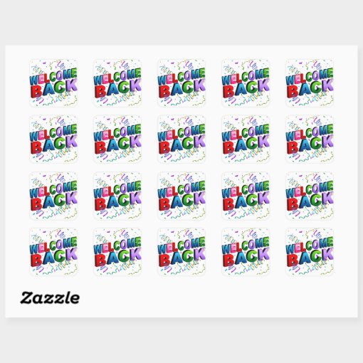 Welcome Back Confetti Stickers | Zazzle