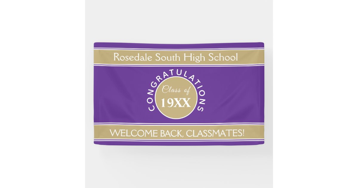 Welcome back!! CUSTOM class reunion banner | Zazzle